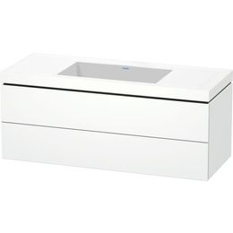 Duravit L-Cube Waschtisch-Unterschrank LC6929N1818 120 x 48 cm, ohne Hahnloch, wei&szlig; matt, 2 Schubk&auml;sten