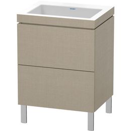 Duravit L-Cube Waschtisch-Unterschrank LC6936N7575 60 x 48 cm, ohne Hahnloch, leinen, 2 Ausz&uuml;ge, bodenstehend