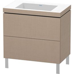Duravit L-Cube Waschtisch-Unterschrank LC6937N7575 80 x 48 cm, ohne Hahnloch, leinen, 2 Ausz&uuml;ge, bodenstehend