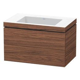 Duravit L-Cube Waschtisch-Unterschrank LC6927N2121 80 x 48 cm, ohne Hahnloch, nussbaum dunkel, 2 Schubk&auml;sten