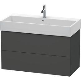 Duravit L-Cube Waschtisch-Unterschrank LC627804949 98,4x 45,9 cm, graphit matt, 2 Schubk&auml;sten, wandh&auml;ngend