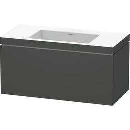 Duravit L-Cube Waschtisch-Unterschrank LC6918N4949 100 x 48 cm, ohne Hahnloch, graphit matt, 1 Auszug