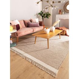 benuta Pure Wollteppich Kim Beige 120x170 cm - Naturfaserteppich aus Wolle