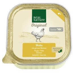 REAL NATURE Original Katze Nassfutter, Senior, Ragout, Huhn mit gr&uuml;nen Bohnen 16x100 g