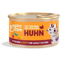 Edgard & Cooper St&uuml;ckchen in So&szlig;e Freilaufhuhn Katzen-Nassfutter getreidefrei 6x85g