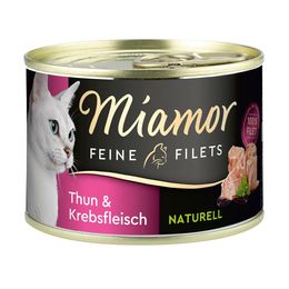 Miamor Feine Filets Naturell Thun & Krebsfleisch Katzen-Nassfutter ohne Farbstoffe 12x156g