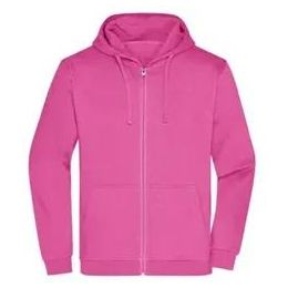 James Nicholson Herren Basic Kapuzen-Sweatjacke JN756, pink, Gr&ouml;&szlig;e 4XL - pink - 4XL