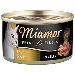 Miamor Feine Filets in Jelly Thunfisch und K&auml;se Katzen-Nassfutter mit Vitaminen 24x100g