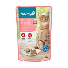 ZooRoyal Genuss Pastete mit Seelachs und Scholle Katzen-Nassfutter ohne Getreidezusatz 24x85g