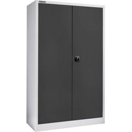 Sch&auml;fer Shop Sch&auml;fer Shop Select Materialschrank MSI 2512, 5 Ordnerh&ouml;hen, 4 Zwischenb&ouml;den, Zylinderschloss, B 1200 x T 500 x H 1935 mm, wei&szlig;aluminum RAL 9006/anthrazitgrau RAL 7016