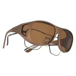 Cocoons Fitover L | Überzieh-Sonnenbrille | Unisex | Fassung: Quadratisch, Kunststoff, Braun | Glasfarbe: Braun
