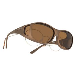 Cocoons Fitover M | Überzieh-Sonnenbrille | Unisex | Fassung: Quadratisch, Kunststoff, Braun | Glasfarbe: Braun