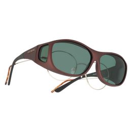 Cocoons Fitover M | Überzieh-Sonnenbrille | Unisex | Fassung: Quadratisch, Kunststoff, Bordeaux | Glasfarbe: G15