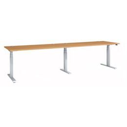 Sch&auml;fer Shop Sch&auml;fer Shop Select Schreibtisch ERGO-T 2.0 Big, elektr. h&ouml;henverstellbar, Rechteck, T-Fu&szlig;, B 3200 x T 800 x H 640-1300 mm, Buche/wei&szlig;alu