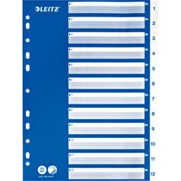 Leitz&reg; PP-Register mit blauem Deckblatt, Zahlen 1-12
