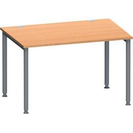 Sch&auml;fer Shop Sch&auml;fer Shop Genius Schreibtisch MODENA FLEX, 4-Fu&szlig;-Rundrohr, B 1200 x T 800 mm, Buche/anthrazit