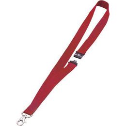 Textilband Durable, f&uuml;r Ausweishalter/Namensschilder, Karabinerhaken, Sicherheitsverschluss, L 440 x B 20 mm, Textil, rot, 10 St&uuml;ck