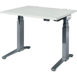 Sch&auml;fer Shop Sch&auml;fer Shop Genius Schreibtisch ERGOSTYLE S, Rechteck, elektrisch h&ouml;henverstellbar, zweistufig, C-Fu&szlig;, B 1200 x T 800 x H 635-1305 mm, inkl. Memory Master, lichtgrau/anthrazit