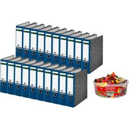 Leitz&reg; Ordner 1080 + 750 g HARIBO Color-Rado Party-Box, DIN A4, R&uuml;ckenbreite 80 mm, 20 St&uuml;ck, blau