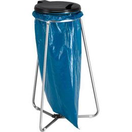 M&uuml;llsackst&auml;nder, f&uuml;r den Innenbereich, f&uuml;r M&uuml;lls&auml;cke bis 120 l, mit Deckel, B 560 x T 560 x H 940 mm, Stahl