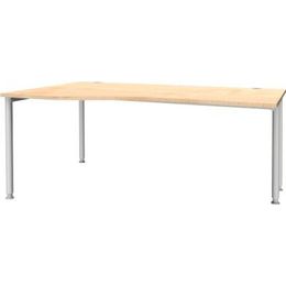 Sch&auml;fer Shop Sch&auml;fer Shop Genius Freiformschreibtisch MODENA FLEX, Ansatz links, Ahorn/wei&szlig;aluminium