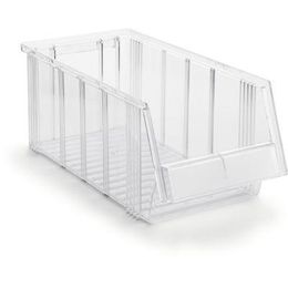 Sichtlagerkasten treston Serie 1940, Polystyrol, L 400 x B 186 x H 156 mm, 7,2 L, transparent