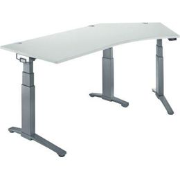 Sch&auml;fer Shop Sch&auml;fer Shop Genius Schreibtisch ERGOSTYLE S, 135&deg;, elektrisch h&ouml;henverstellbar, Ansatz rechts, zweistufig, C-Fu&szlig;, B 2165 x T 800 x H 645-1305 mm, inkl. Memory Master, lichtgrau/anthrazit