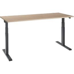 Sch&auml;fer Shop Sch&auml;fer Shop Select Schreibtisch ERGO-T 2.0, elektrisch h&ouml;henverstellbar, Rechteck, T-Fu&szlig;, B 1800 x T 800 x H 640-1300 mm, Eiche-Dekor/anthrazit