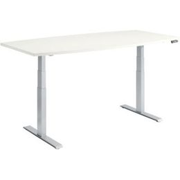 Sch&auml;fer Shop Sch&auml;fer Shop Genius Konferenztisch MODENA FLEX, elektrisch h&ouml;henverstellbar, Boot, T-Fu&szlig;, B 2000 x H 645-1290 mm, wei&szlig;/wei&szlig;alu