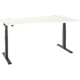 Sch&auml;fer Shop Sch&auml;fer Shop Select Schreibtisch ERGO-T 2.0, elektrisch h&ouml;henverstellbar, Freiform Ansatz rechts, T-Fu&szlig;, B 1800x H 640-1300 mm, wei&szlig;/anthrazit