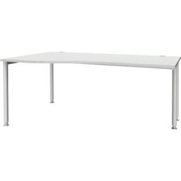 Sch&auml;fer Shop Sch&auml;fer Shop Genius Freiformschreibtisch MODENA FLEX, Ansatz links, lichtgrau/wei&szlig;aluminium