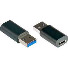 USB 3.0 Adapter Good Connections, USB-A an USB-C Buchse, bis 5 Gbit/s, PVC, schwarz