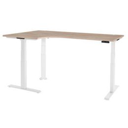Sch&auml;fer Shop Sch&auml;fer Shop Genius Winkelschreibtisch Modena Flex, elektrisch h&ouml;henverstellbar, 90&deg; Winkel, T-Fu&szlig;, B 2000 mm, Eiche/wei&szlig;