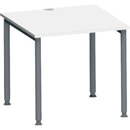Schäfer Shop Schäfer Shop Genius Schreibtisch MODENA FLEX, 4-Fuß-Rundrohr, B 800 x T 800 mm, weiß/anthrazit