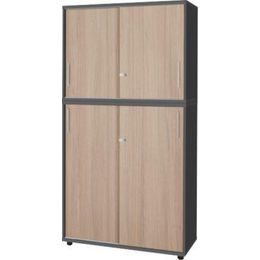 Sch&auml;fer Shop Sch&auml;fer Shop Genius Schrankkombination TETRIS WOOD, mit 5 Ordnerh&ouml;hen, Platz f&uuml;r bis zu 60 Standardordner, graphit/Eiche