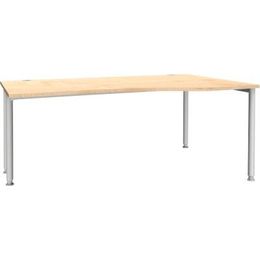 Sch&auml;fer Shop Sch&auml;fer Shop Genius Freiformschreibtisch MODENA FLEX, Ansatz rechts, Ahorn/wei&szlig;aluminium