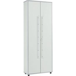 Sch&auml;fer Shop Sch&auml;fer Shop Select Aktenschrank Moxxo IQ, Holz, 5 B&ouml;den, 6 OH, B 801 x T 362 x H 2166 mm, abschlie&szlig;bar, lichtgrau