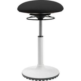 Topstar Sitz-/Stehhocker BBT-Coach, Sitzfl&auml;che drehbar, Standfu&szlig; aus thermoplastischem Polyurethan (TPU), Sitzh&ouml;he 520-720 mm, schwarz/wei&szlig;