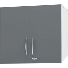 Sch&auml;fer Shop Sch&auml;fer Shop Select Aufsatzschrank LOGIN, 2 Ordnerh&ouml;hen, Griffe unten, B 800 x T 420 x H 726 mm, wei&szlig;/graphit