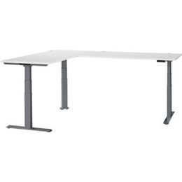 Sch&auml;fer Shop Sch&auml;fer Shop Genius Winkelschreibtisch Modena Flex, elektrisch h&ouml;henverstellbar, 90&deg; Winkel beidseitig, B 2000 x T 2400 mm, wei&szlig;/anthrazit