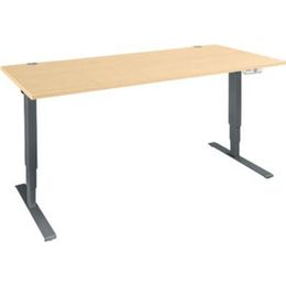 Sch&auml;fer Shop Sch&auml;fer Shop Genius Schreibtisch AERO FLEX, elektrisch h&ouml;henverstellbar, Rechteck, T-Fu&szlig;, B 1800 mm, Ahorn/anthrazit + Memorypanel