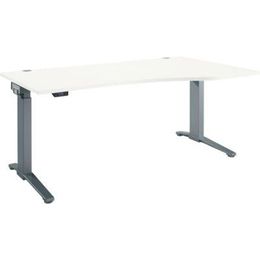 Sch&auml;fer Shop Sch&auml;fer Shop Genius Schreibtisch ERGOSTYLE S, elektrisch h&ouml;henverstellbar, einstufig, Ansatz rechts, C-Fu&szlig;, B 1800 x T 800/1000 x H 715-1182 mm, inkl. Memory Master, wei&szlig;/anthrazit