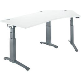Sch&auml;fer Shop Sch&auml;fer Shop Genius Schreibtisch ERGOSTYLE S, 135&deg;, elektrisch h&ouml;henverstellbar, Ansatz rechts, zweistufig, C-Fu&szlig;, B 2165 x T 800 x H 645-1305 mm, inkl. Memory Master, wei&szlig;/anthrazit