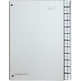 PAGNA Pultordner Silver, f&uuml;r DIN A4, A - Z, 24 F&auml;cher, silber metallic