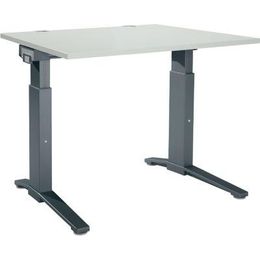 Sch&auml;fer Shop Sch&auml;fer Shop Genius Schreibtisch ERGOSTYLE S, manuell h&ouml;henverstellbar, Rechteck, C-Fu&szlig;, B 1200 x T 800 x H 675-895 mm, lichtgrau/anthrazit