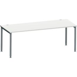 Sch&auml;fer Shop Sch&auml;fer Shop Genius Schreibtisch MODENA FLEX, 4-Fu&szlig;-Rundrohr, B 2000 x T 1000 mm, lichtgrau/anthrazit