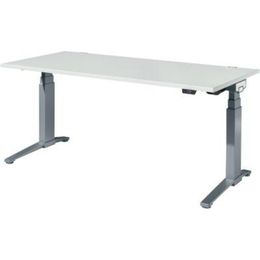 Sch&auml;fer Shop Sch&auml;fer Shop Genius Schreibtisch ERGOSTYLE S, Rechteck, elektrisch h&ouml;henverstellbar, zweistufig, C-Fu&szlig;, B 1800 x T 800 x H 635-1305 mm, inkl. Memory Master, lichtgrau/anthrazit