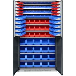 Sch&auml;fer Shop Sch&auml;fer Shop Genius Magazinschrank, mit Sichtlagerk&auml;sten SSI Sch&auml;fer Serie PROFI LF 110/211/221/321, B 1055 x T 520 x H 1950 mm, anthrazitgrau/wei&szlig;aluminium