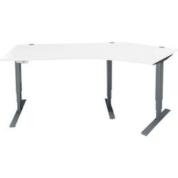 Sch&auml;fer Shop Sch&auml;fer Shop Genius Winkelschreibtisch AERO FLEX, elektrisch h&ouml;henverstellbar, 135&deg; Winkel rechts, B 2165 mm, wei&szlig;/anthrazit + Memorypanel