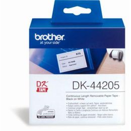 Brother Endlos-Etikett DK-44205, 62mm x 30,48m, Papier wei&szlig;, abl&ouml;sbar